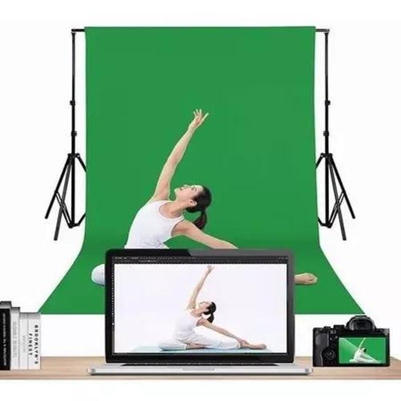 GENERICO Fondo Fotográfico Verde Chroma de Tela Muselina 1x3 Metros ...