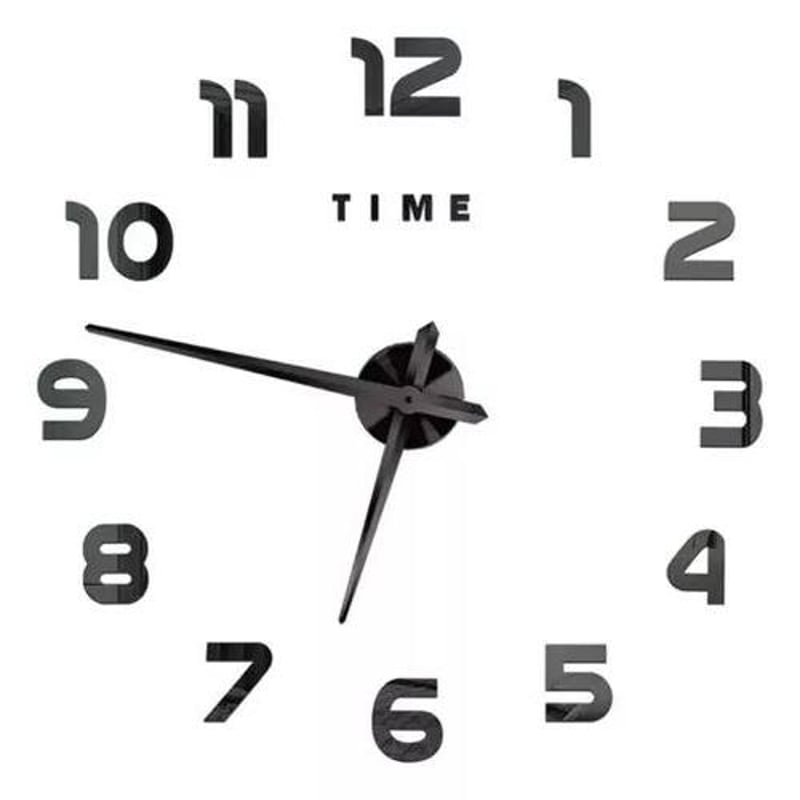 GENERICO Reloj de Pared 3D Grande con Números Negros y Diseño Moderno ...