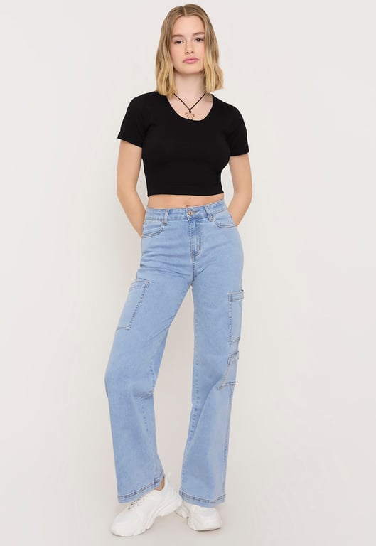 CORONA Jeans Mujer Cargo Azul Claro Corona | falabella.com