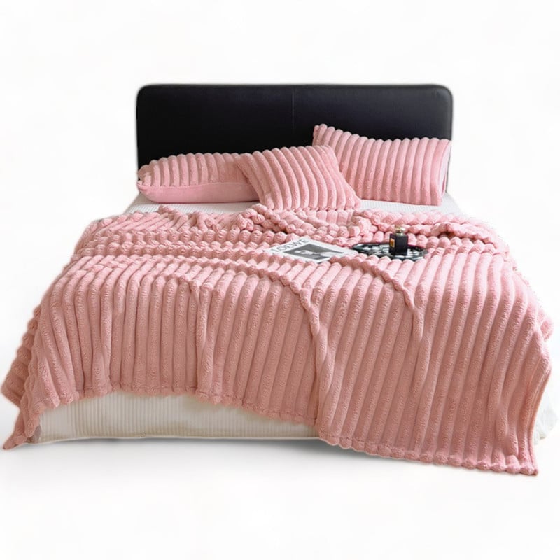 Frazada Sin Chiporro Peludita Suave Manta 2 Plazas 200x220cm - Rosa ...