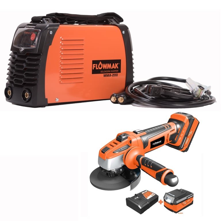 FLOWMAK COMBO Soldadora Inverter 200A más Esmeril inalámbrico | falabella.com