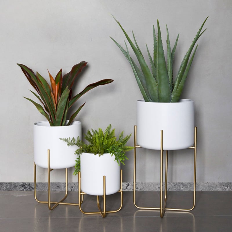 Set 3 Macetero Blancos con Pedestal | Sodimac - Falabella