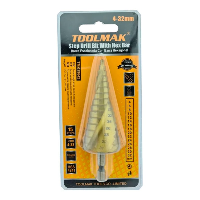 Broca Pino Escalonada Con Barra Hexagonal 4 - 32mm Toolmak | Sodimac ...