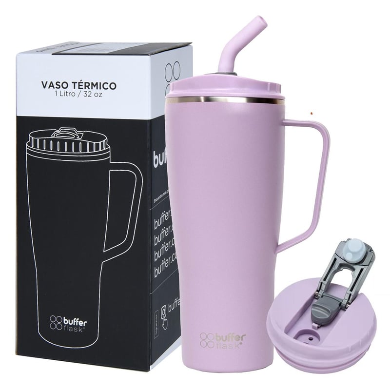 Vaso Termico Mug Tumbler Buffer 1Lt Acero Inox Frio Calor - Lila ...