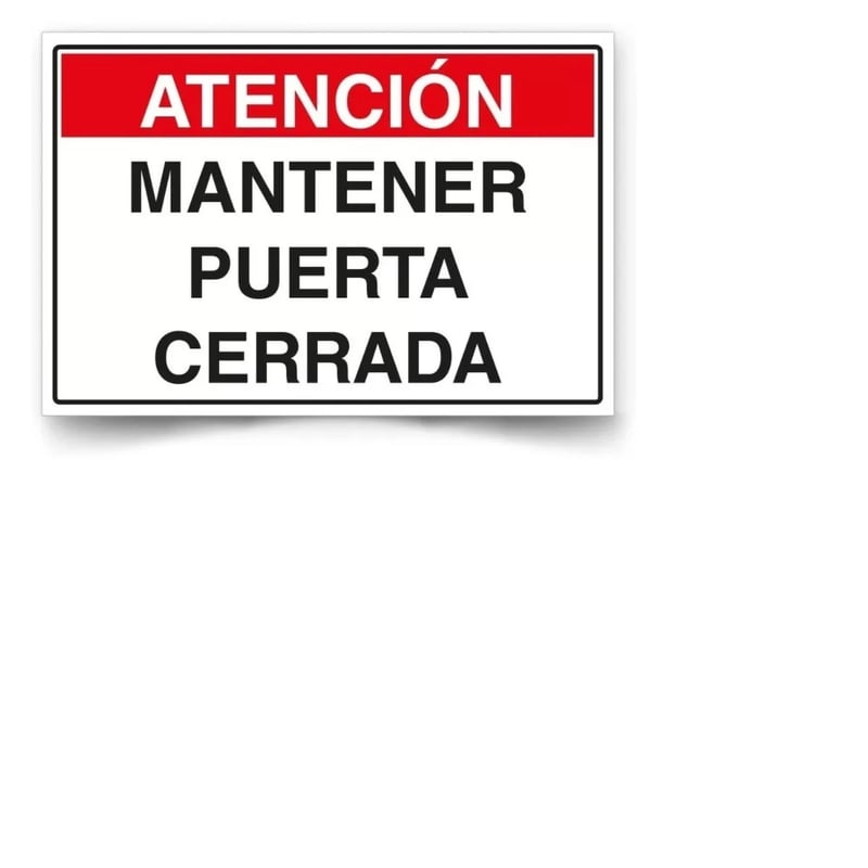 GENERICO Señalética Atención Mantener Puerta Cerrada 30x20cm ...