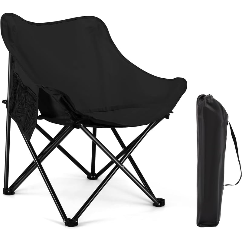 Generico Silla Plegable Color Negro Para El Aire Libre