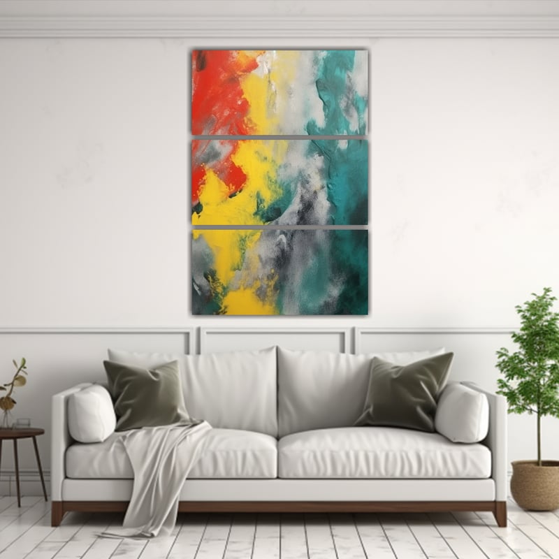 GENERICO Cuadro Canvas Moderno Para Sala Abstracto Wash Paint 16k ...