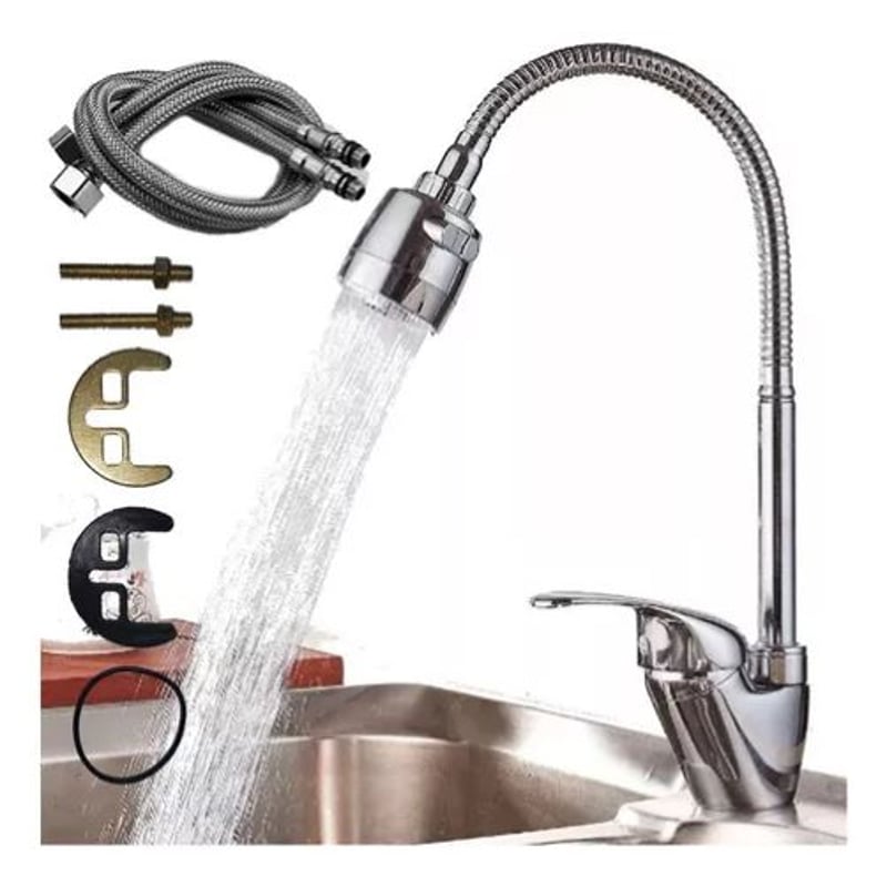 GENERICO Llave Monomando Lavaplatos Flexible Fría Y Caliente Manguera ...