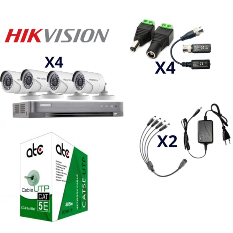 Cctv Kit Pro Hikvision Dvr 4ch + 4 Cam 2mp Cable Utp | Sodimac - Falabella