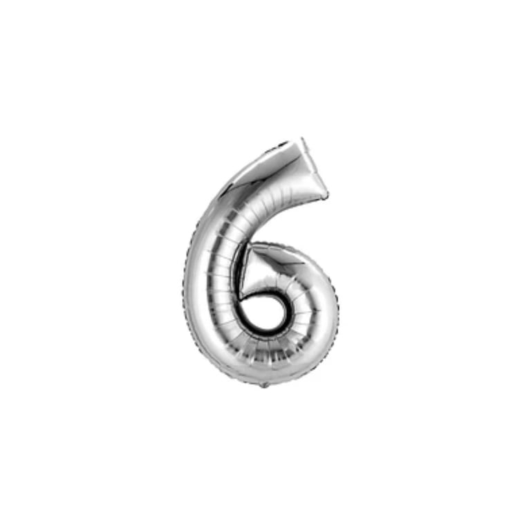 GENERICO Globo Numero 6 Plateado 16 pulgadas | falabella.com