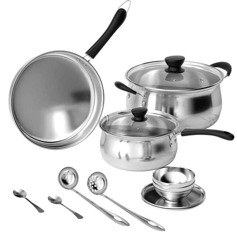 AIZO Juego de cocina acero inoxidable engrosado para 2 personas ...