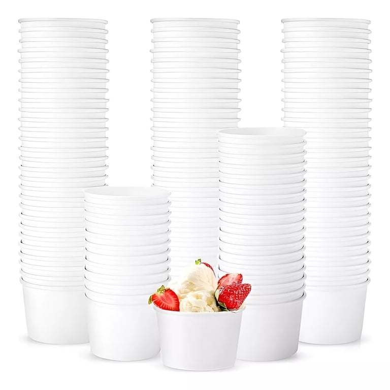 200 Vasos Polipapel Pote Helado Vasos Desechables Helado 6oz | Sodimac ...