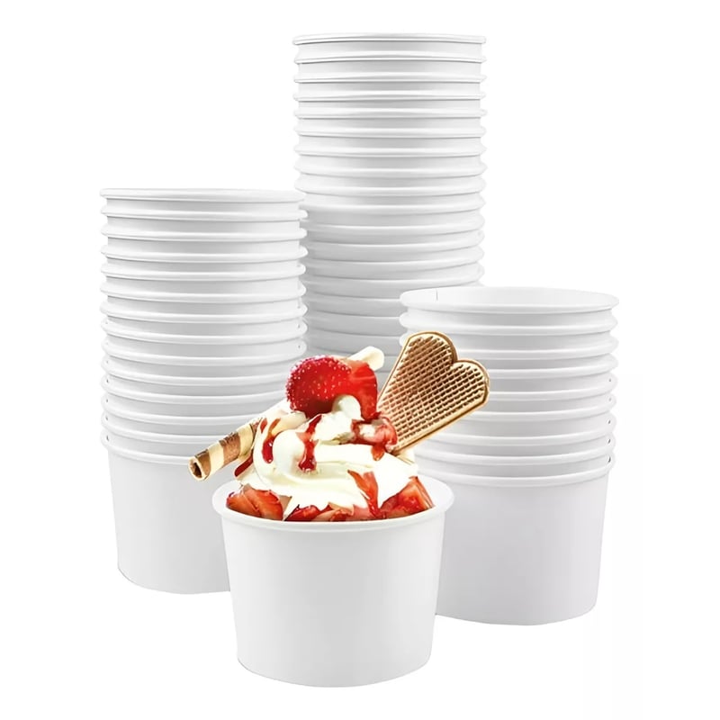 Pasteleria 200 Vasos Polipapel Pote Helado Desechables Vasos Helado 8oz ...