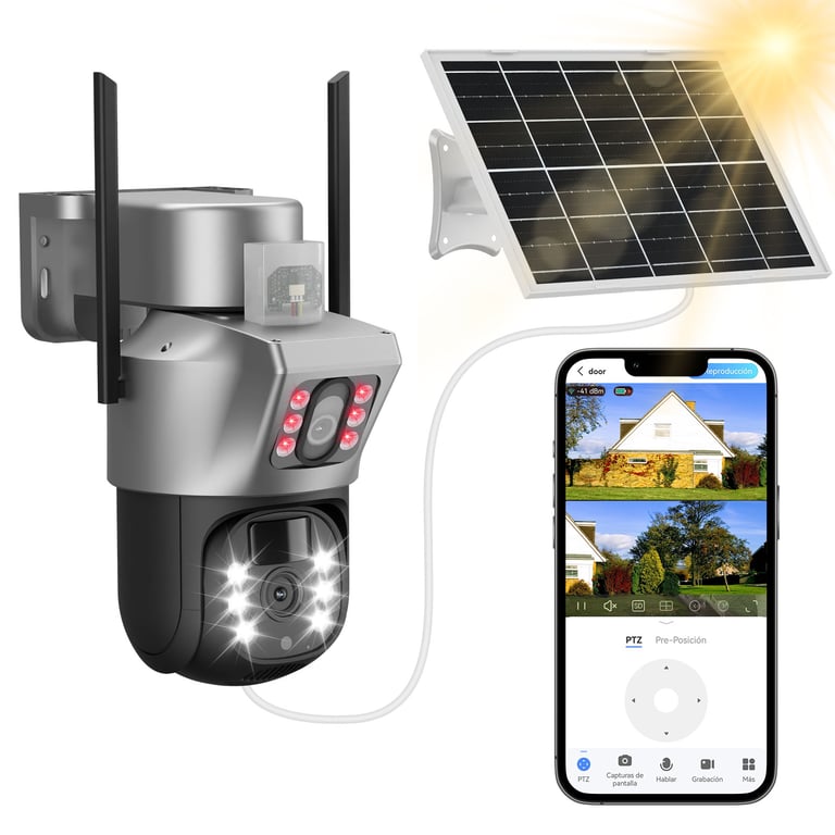 AIZO Cámara Exteriores De Seguridad Con Doble Lente Con Alarma AIZO ...