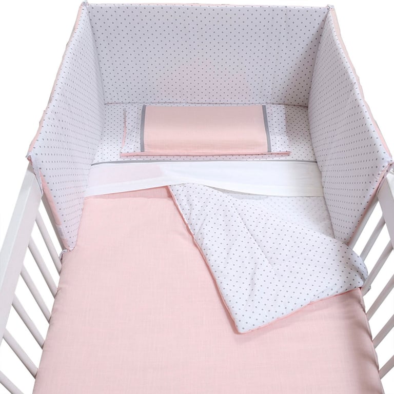 SET ROPA DE CAMA ROSA PUNTOS GRIS 120 X 60CM | Sodimac - Falabella