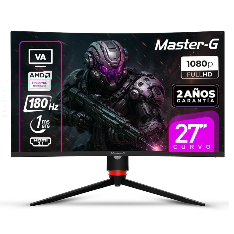 MASTER G Monitor Gamer 27" Curvo FHD 1080 VA 180Hz 1Ms MGMG2740C ...