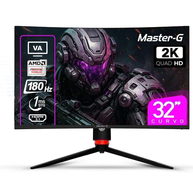 MASTER G Monitor Gamer 32" Curvo QHD 1440 VA 180Hz 1ms MGMG3240CQ ...