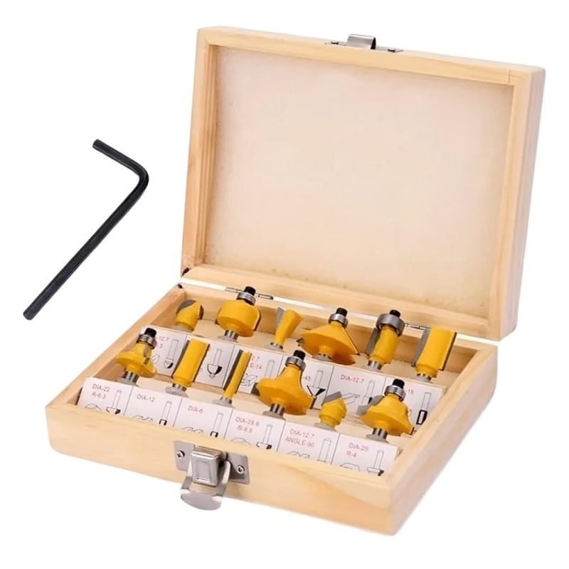 OEM Juego De 12 Brocas Fresas Madera Router 6.35mm 1/4 | falabella.com