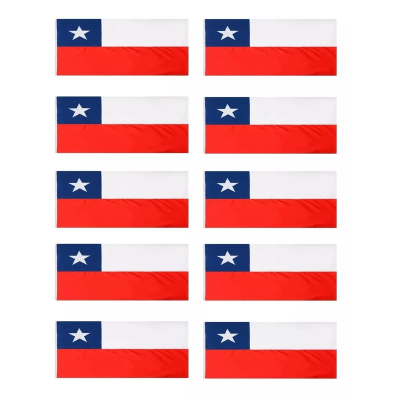 GENERICO Pack10 Banderas De Chile Bandera Chile Chilena 120x 180 Tela ...