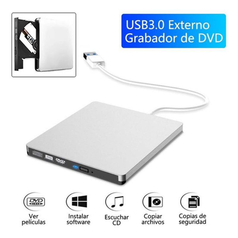 GENERICO Lectora Y Grabadora De Dvd/cd Externa, Usb Win 10 Mac ...