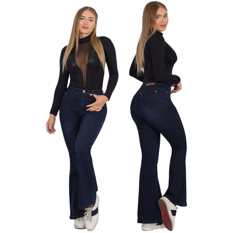 MD Jeans Flare Push Up Acampanado Levanta Cola Corte Colombiano ...