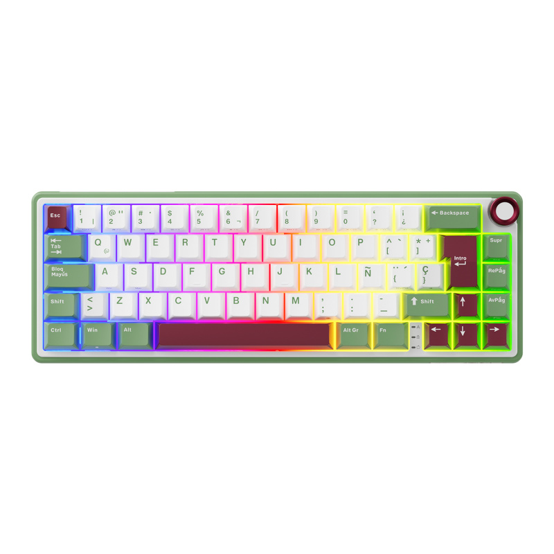 ROYAL KLUDGE Teclado Mecánico Español Rk Royal Kludge R65 Green ...