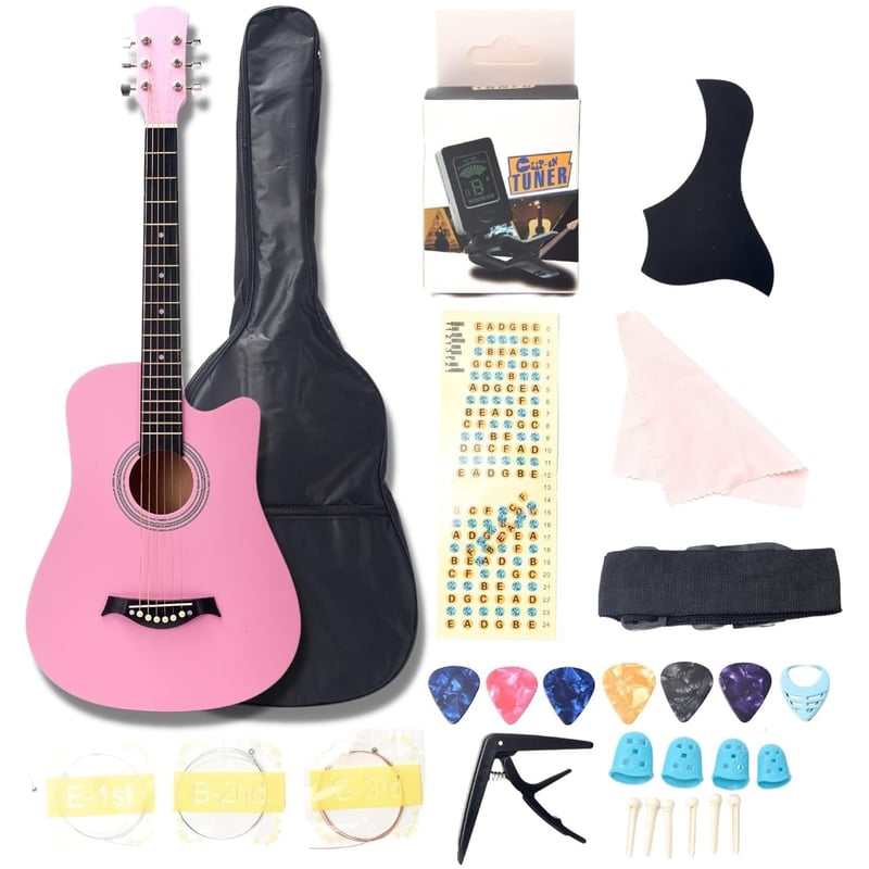 BLUEDREAMER Guitarra acústica 38 pulgadas rosa | falabella.com