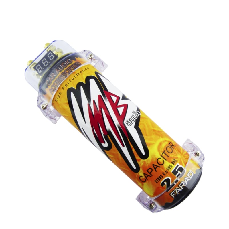 Capacitor Amarillo de 2.5 Faradios Para Audio de Auto Con Luz Led ...