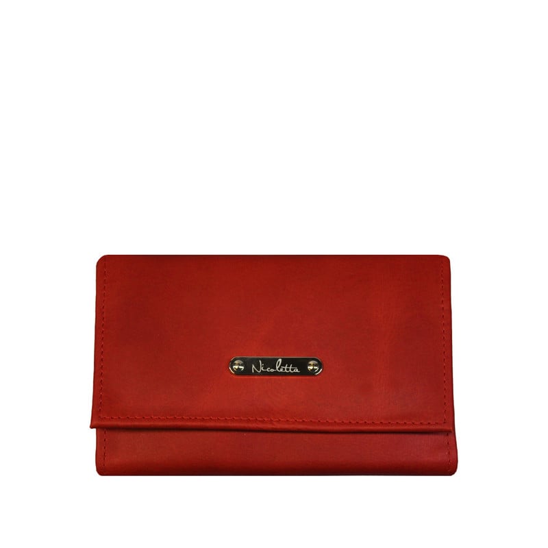 NICOLETTA Billetera de Mujer Nicoletta Roja 100% cuero genuino ...