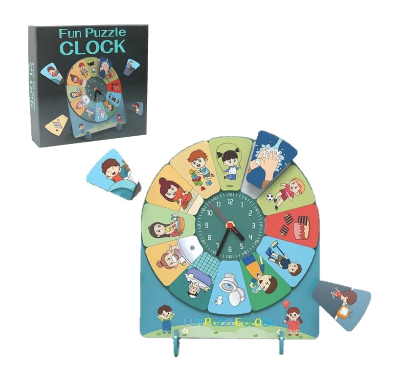 GENERICO Juego Didáctico Puzzle-reloj Rutinas Diarias Para Niños ...