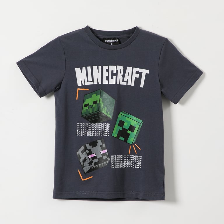 MINECRAFT Polera Manga Corta Niño Creepers Gris Minecraft | falabella.com