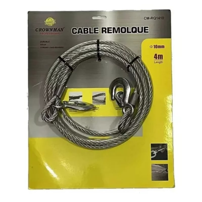GENERICO Cable De Remolque Auto Piola Acero 6000kgs 10mm X 4m | falabella.com