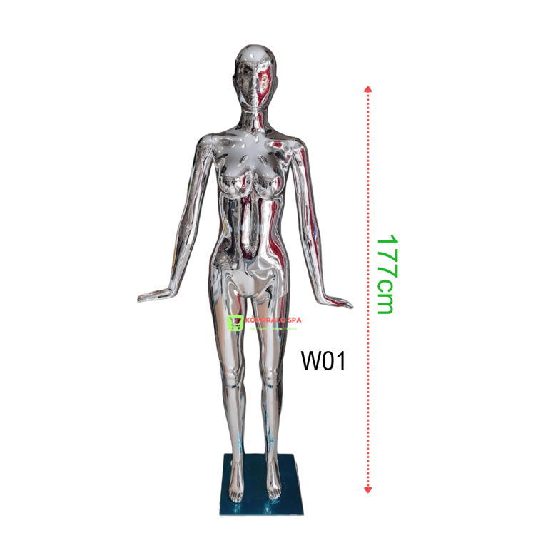 Maniqui Cuerpo Entero Dama Plastico Metalizado Plateado W01 | Sodimac ...
