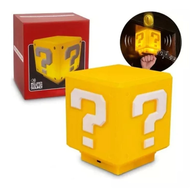 Lámpara Luces Mario Bros Nintendo Cubo Led Gamer Con Sonido | Sodimac ...