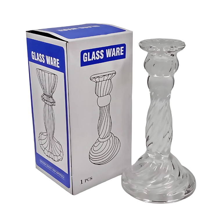 Candelabro de Vidrio Tallado en Espiral 8x16 cm | Sodimac - Falabella