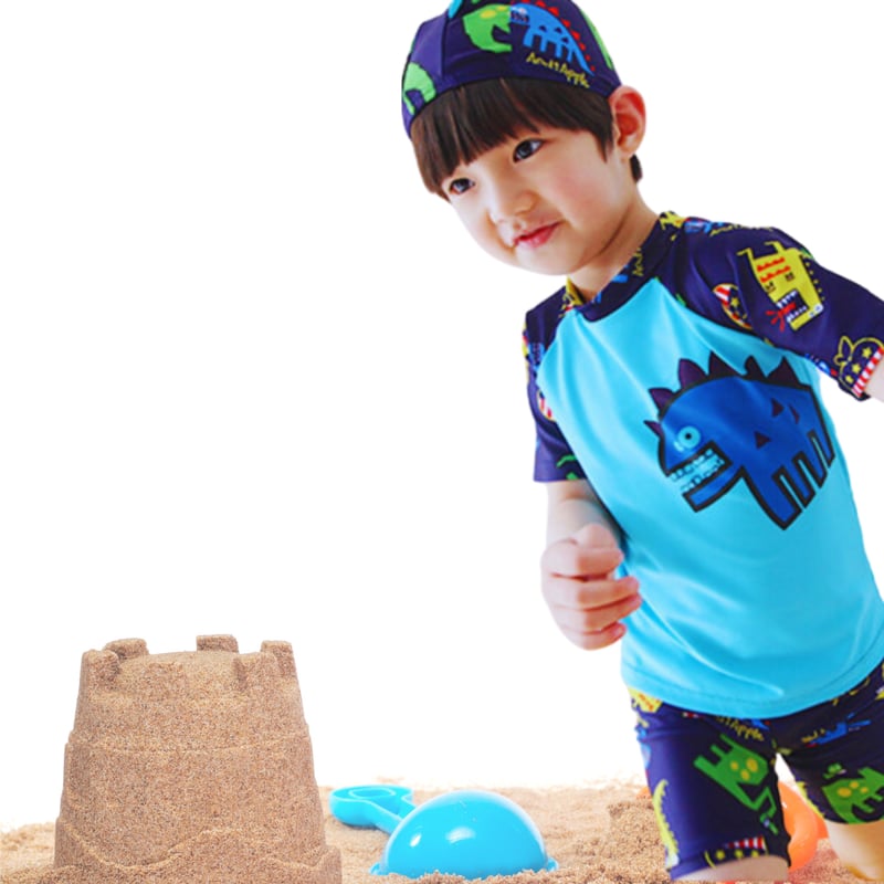 JUMP KIDS Traje De Baño 3 Piezas Manga Corta Jump Kids Dinosaurios Azul ...