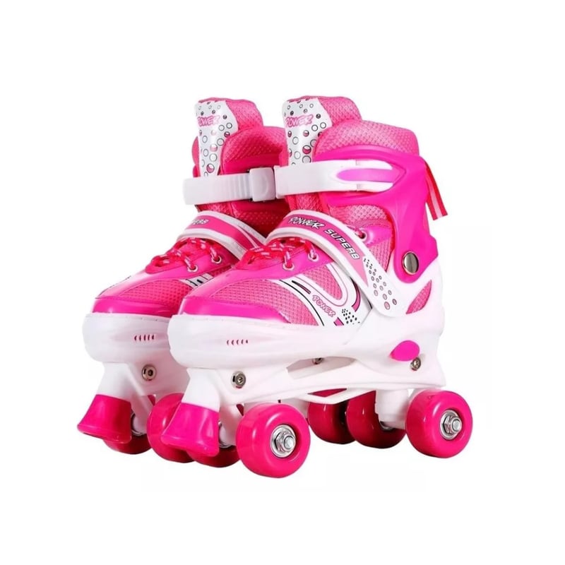 GENERICO Patines 4 Ruedas Mas Protección Para Niñas Talla S Rosa ...
