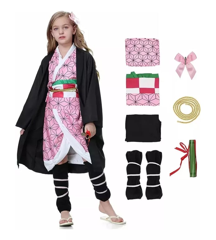 TODODISFRACESCHILE Disfraz Traje Cosplay Nezuko con Accesorios Deluxe ...