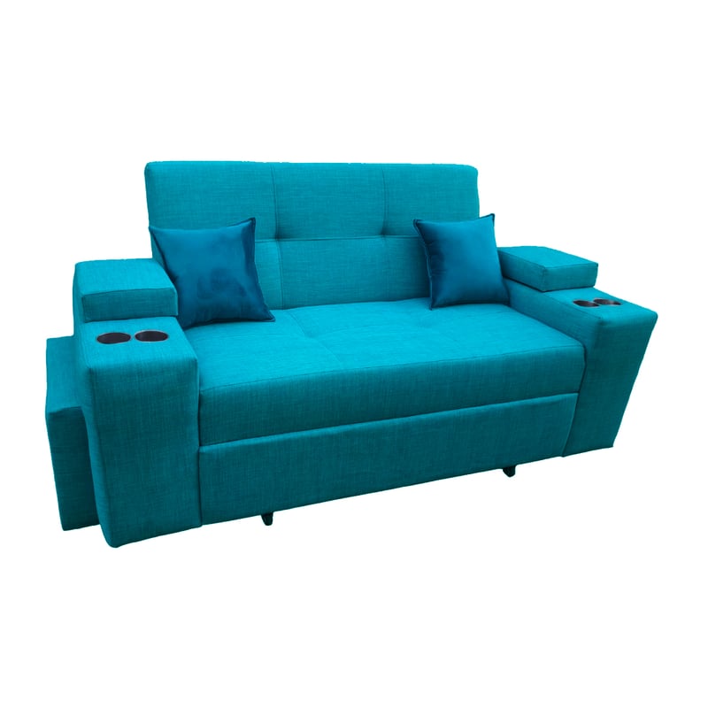 DKORA SOFA CAMA POSAVASOS TURQUESA LINO | falabella.com