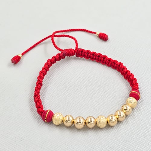GENERICO Pulsera Tejida Roja Balin Oro Laminado 18k | falabella.com