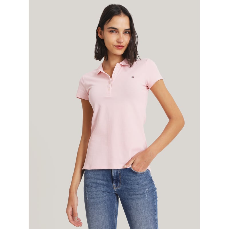TOMMY HILFIGER Polo Solid Slim 5 Botones Rosado Tommy Hilfiger | falabella.com