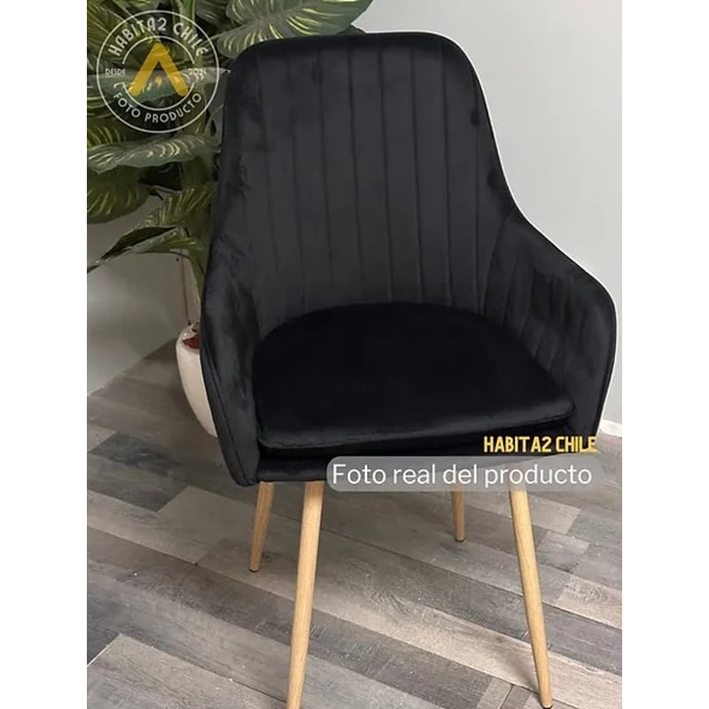 GENERICO PACK 2 POLTRONA NEGRO LINEAL WOOD | falabella.com