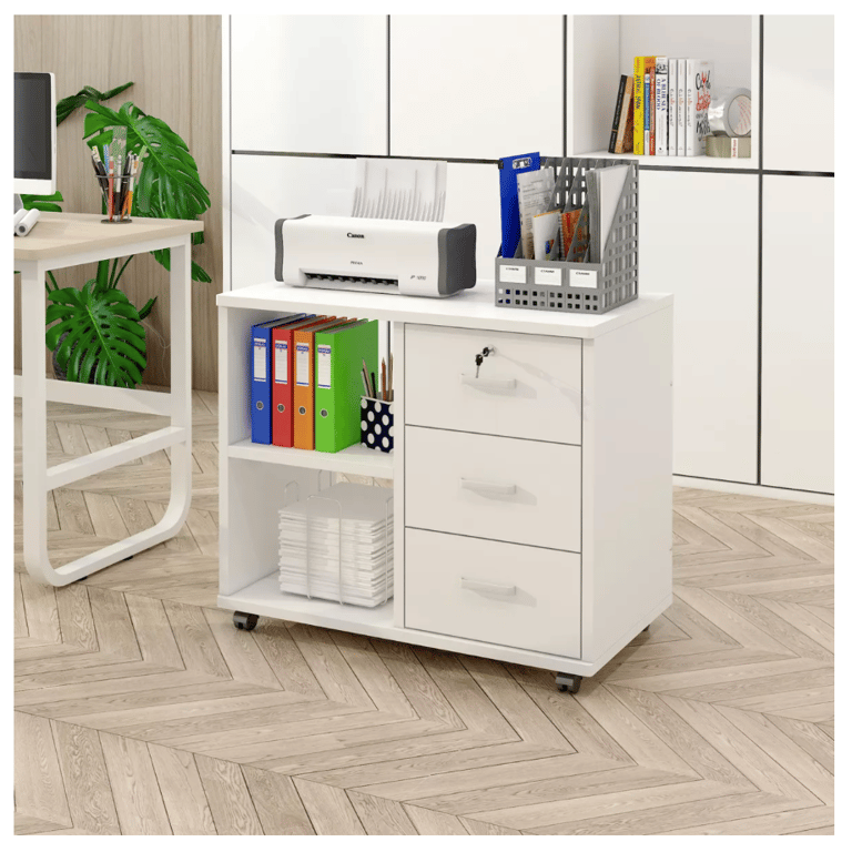 HOMER DESIGN Mueble De Oficina Cajonera Gabinete Con Llave Con Rueda ...