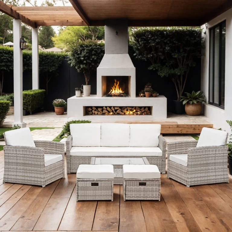 ELEMENT DESIGN Juego de Living de Terraza lbiza 7 Personas - Modernos ...