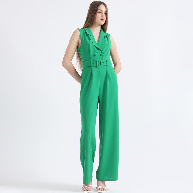 LIOLA Enterito Recto Con Cinturon, Verde Liola | falabella.com