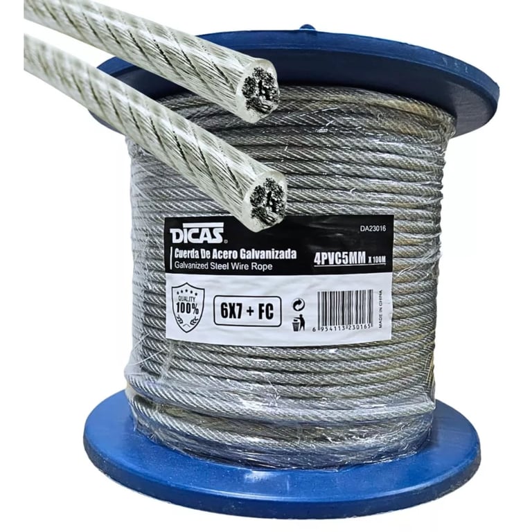 Piola Cable De Acero Forrado Pvc 4 Mm 100 Metros DICAS | Sodimac ...