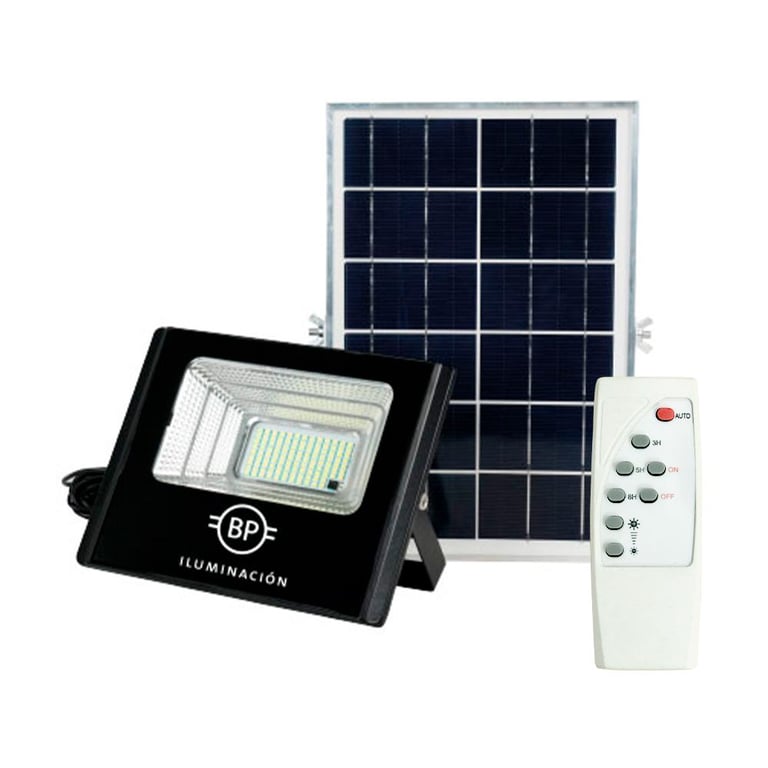 BP Luminaria Solar 100W Con Panel Solar Externo - Negro | falabella.com