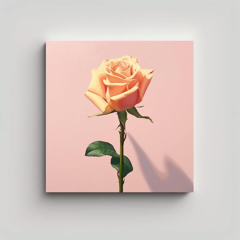 GENERICO Cuadro De Rosa Rosa Diseño Original Y Simple - 60x60 Cm ...