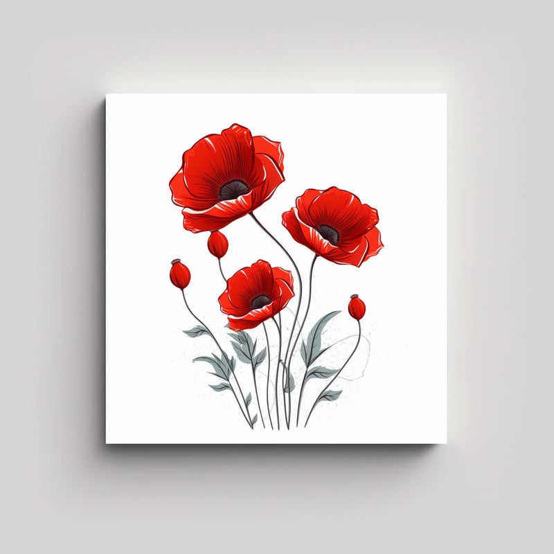 GENERICO Composición Creativa De Logos Con Amapolas Rojas 90x90 Cm ...