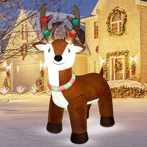 THIS IS FELIZ NAVIDAD Reno Inflable De Navidad Gigante Ciervo Felpa Con ...